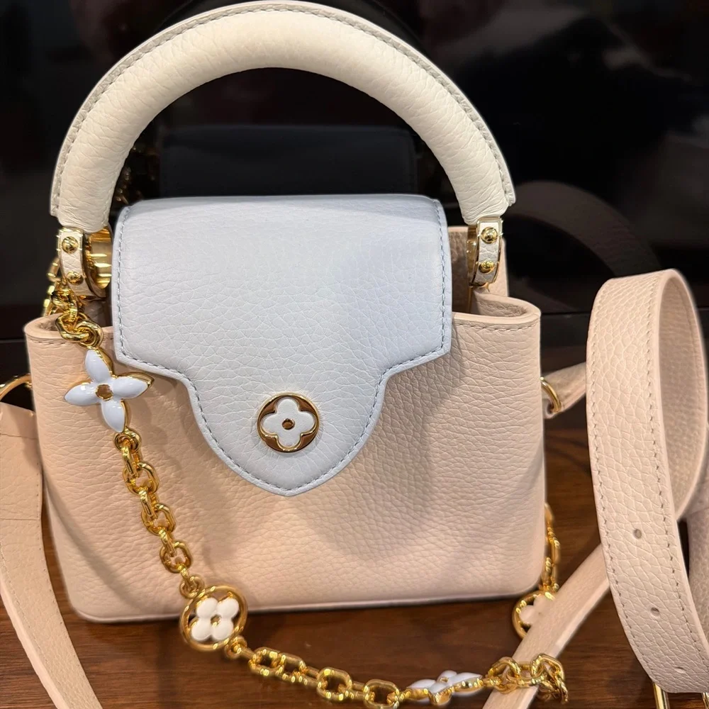 Louis Vuitton | Bags | Rare Lv Quartz Washed Blue Snow Capucines Mini ...